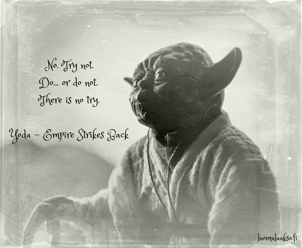 Do...or do not. There is no try - LUOMULAAKSO